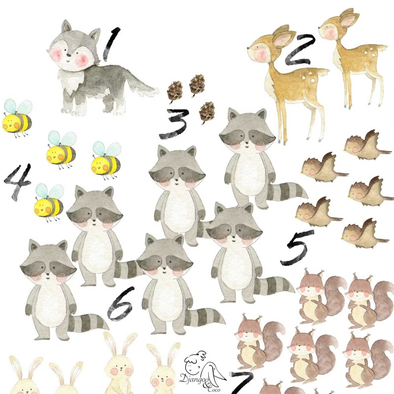 Duo d'affiches ALPHABET ET CHIFFRES DE LA FORÊT